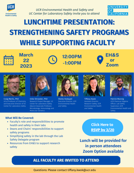 lunchtime presentation flyer 3/22 | Environmental Health & Safety